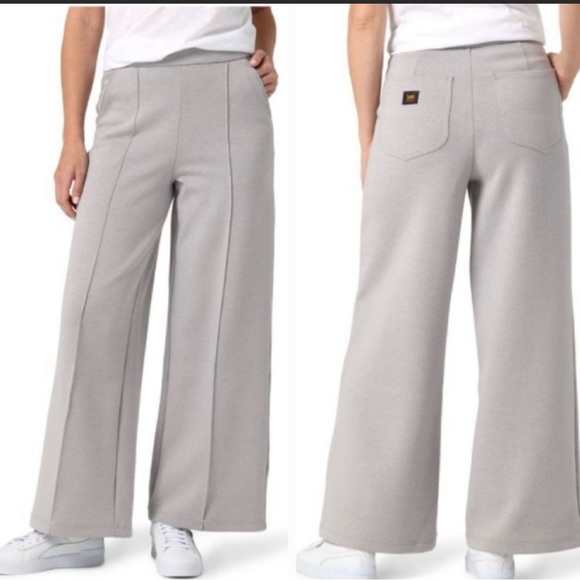 Lee | Pants & Jumpsuits | Lee Wide Leg High Rise Light Heather Grey ...